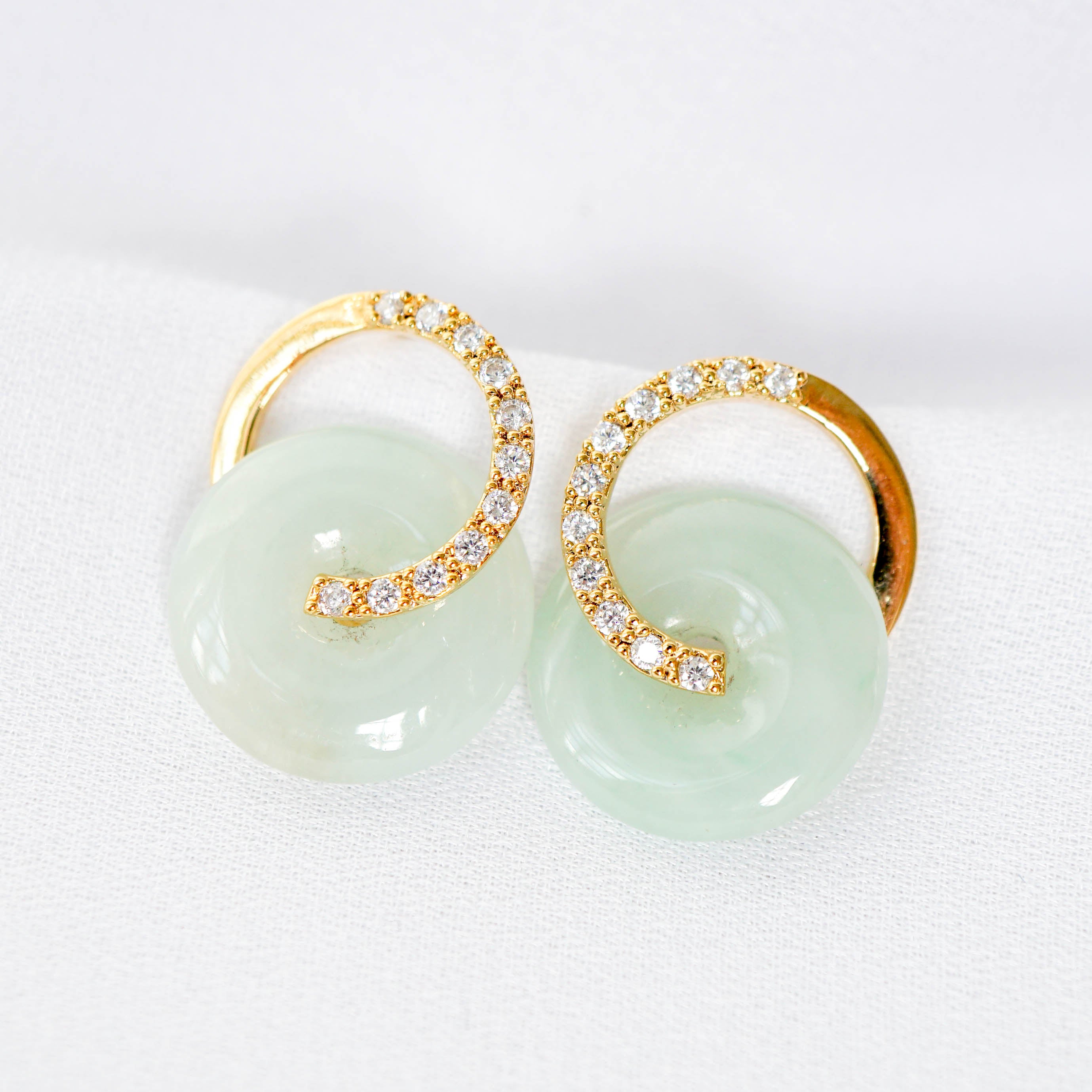 Cross Loop Jade Earrings CLG6 – JL Heart Online