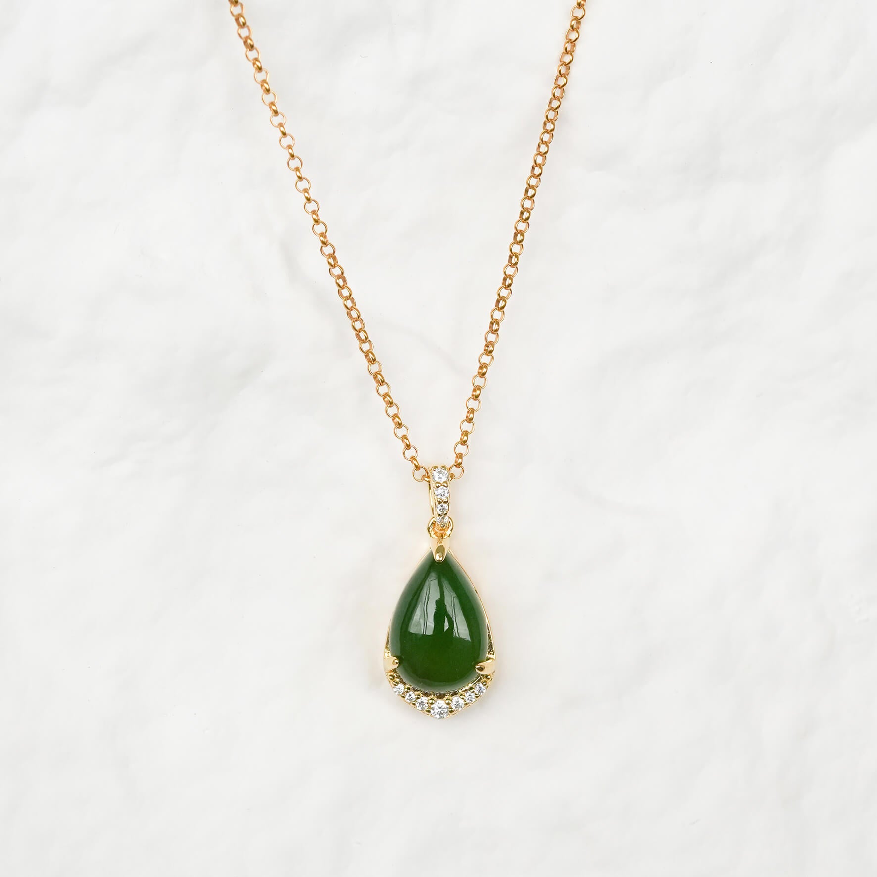 Jade Crown Dewdrop Necklace – JL Heart Online