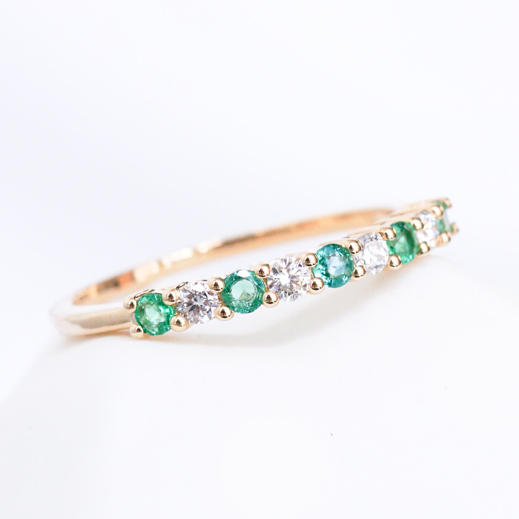 Milestone Ring with Emerald and Diamonds – JL Heart Online